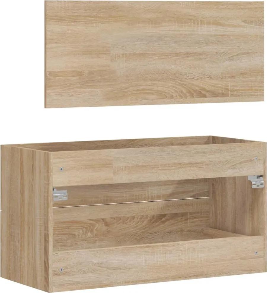 vidaXL Koupelnová skříňka se zrcadlem kompozitní dřevo [833881] Barva: Bílá