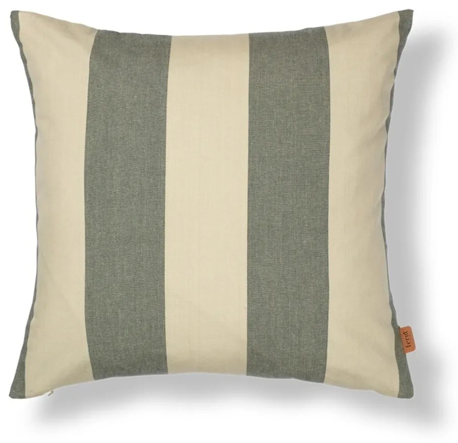 Ferm Living Venkovní povlak na polštář Strand Dark Lichen/Parchment 50 x 50 cm, zelená barva, textil