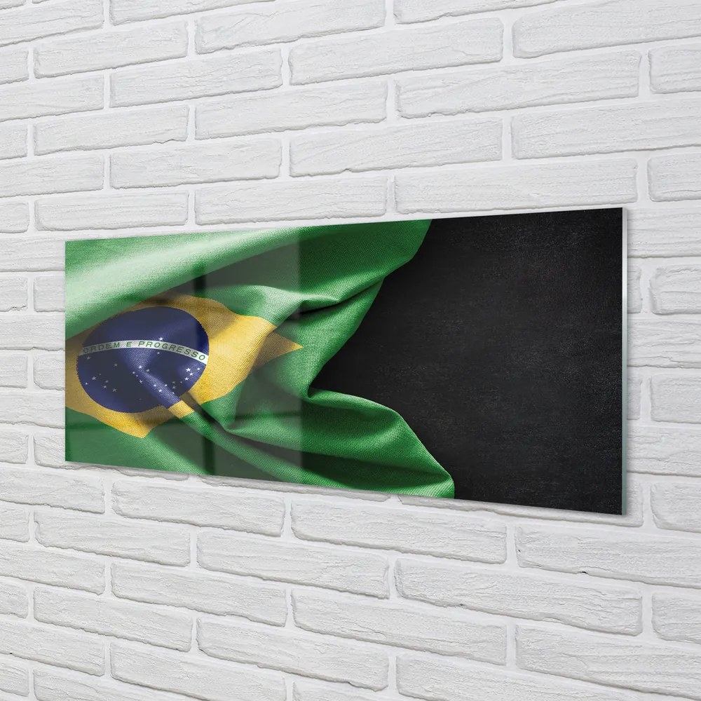 akrylový obraz brazilská vlajka 120x60 cm