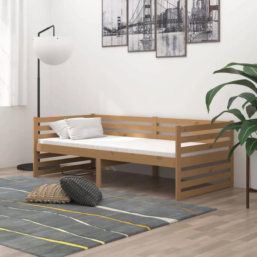 3083652 vidaXL Denní postel s matrací 90 x 200 cm medová masivní borové dřevo
