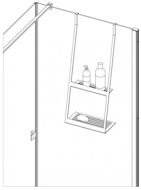 DEANTE MOKKO ADM_N53K Police na sprchové sklo B, černá - Deante