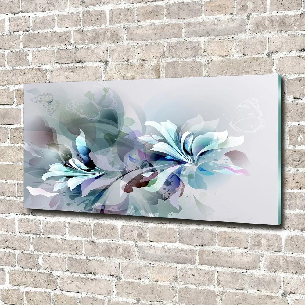 Wallmuralia Foto obraz skleněný horizontální Abstrakce květiny 140x70 cm
