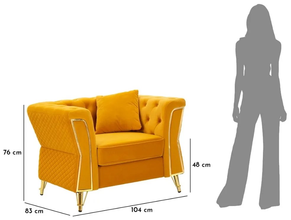 Designové křeslo Washakie hořčičné