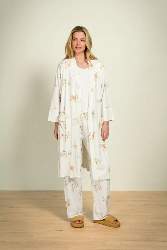 Pip Studio Naomi kimono Blossom Chique, bílý (Kimono z měkké strečové viskózy)