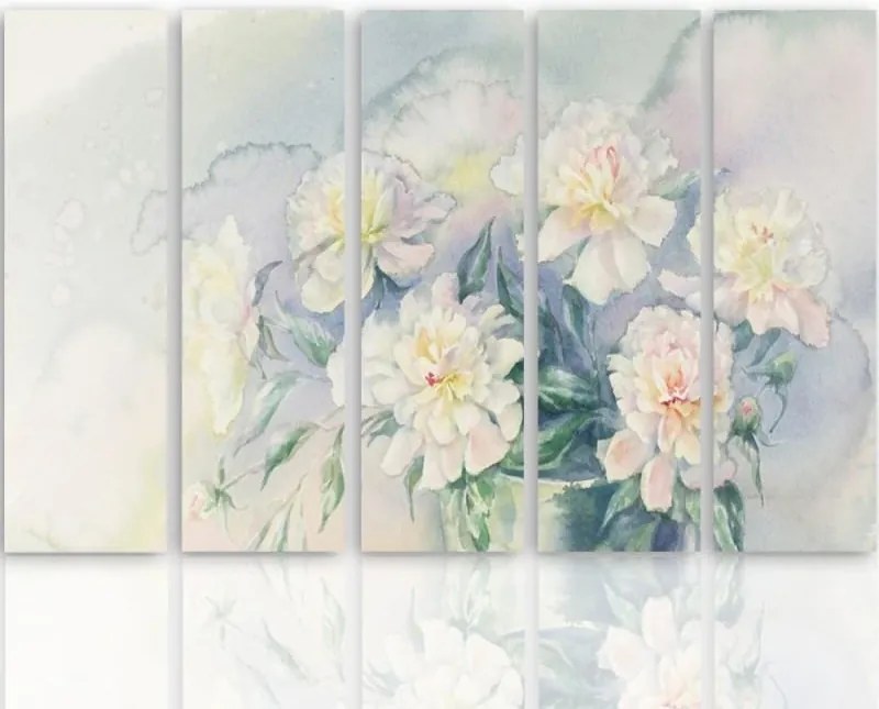 CARO Obraz na plátně - White Flowers In A Pot 150x100 cm