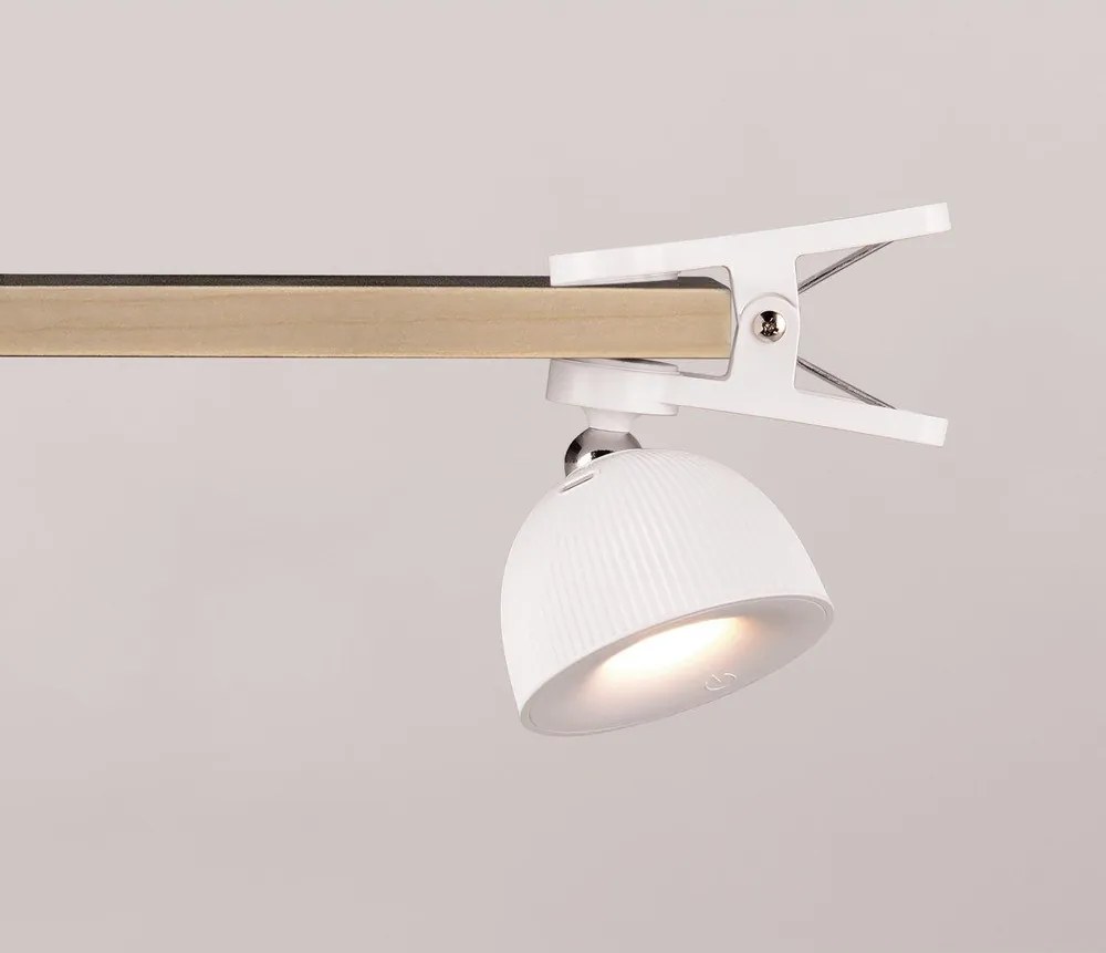 Stmívatelná bílá LED stolní lampa s klipem (výška 41 cm) Maxima – Reality