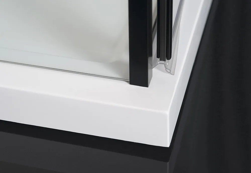 Polysan Polysan, ZOOM LINE BLACK sprchová boční stěna 1000mm, čiré sklo, ZL3210B