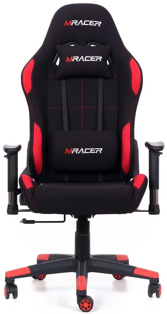 MERCURY Herní židle MRacer REGALIA - látka, černá / červená