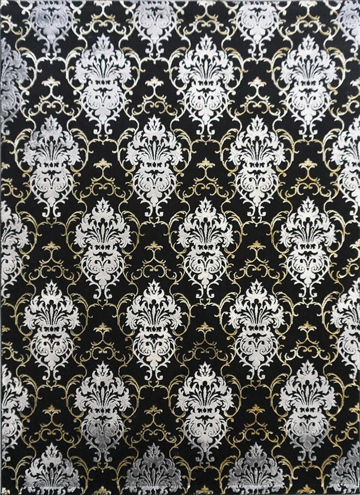 BE Koberec Elite 23282 BLACK GOLD - černý obdélníkový Rozměr: 60x100 cm