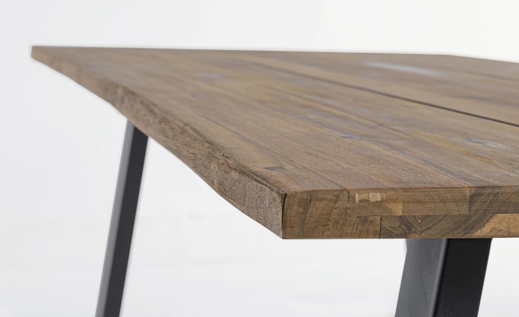 BIZZOTTO Zahradní jídelní stůl OSLO 100x200 cm s černými nohami 0806910