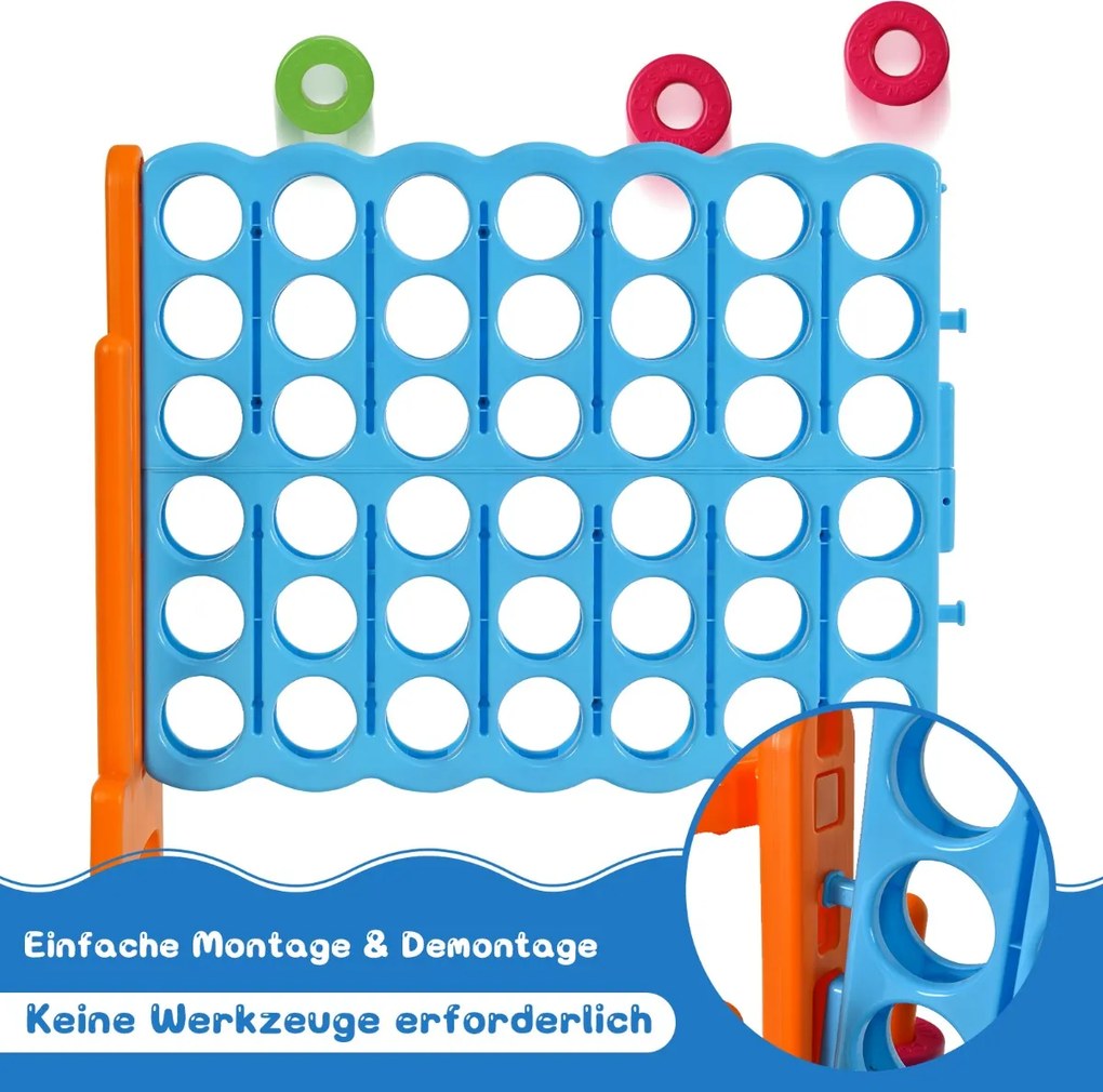 Costway Large Match 4 Jumbo Match 4 Set Modrá + – 84 × 33 × 79 cm, pomerančový