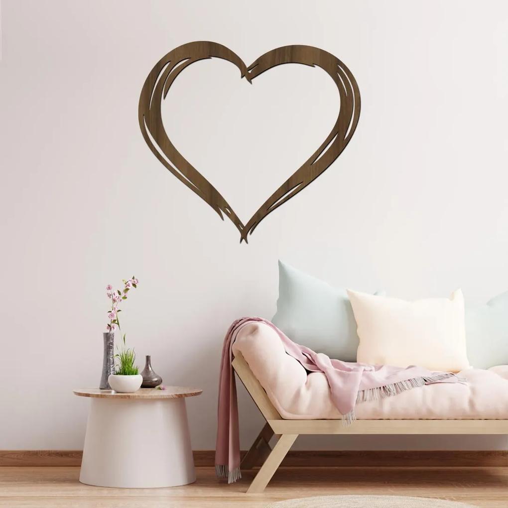 dřevo života Dřevěná dekorace srdce INK Barevný vzor: Bílá, Rozměry (cm): 60x54