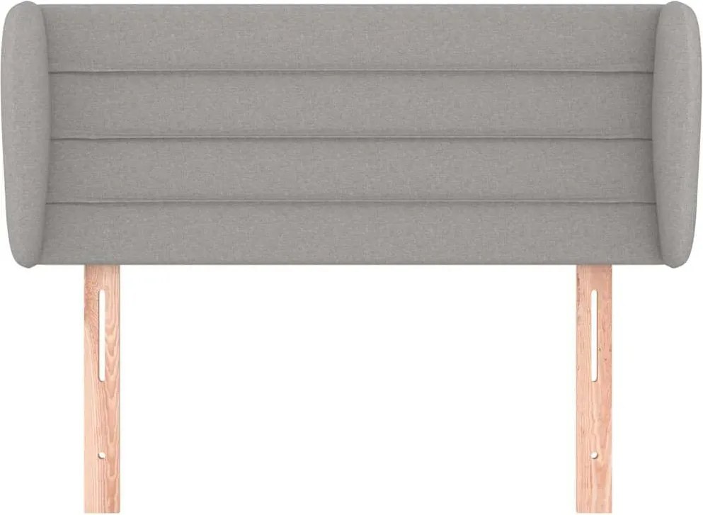 Čelo postele typu ušák světle šedé 103x23x78/88 cm textil 3117274