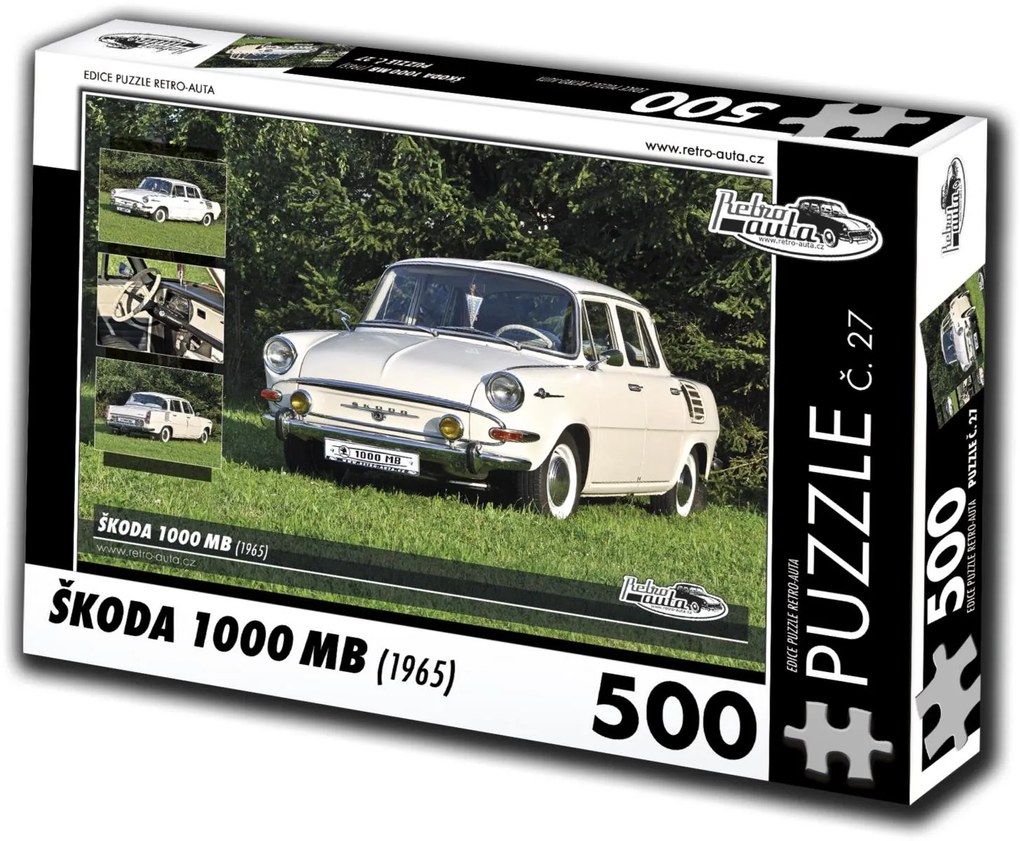 Puzzle retro-auta puzzle č. 27 škoda 1000 mb (1965) 500 dílků