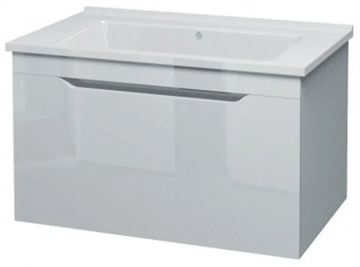 Závěsná skříňka s umyvadlem Plano Davos 1Z bílá A0016 75 x 45 x 46 cm