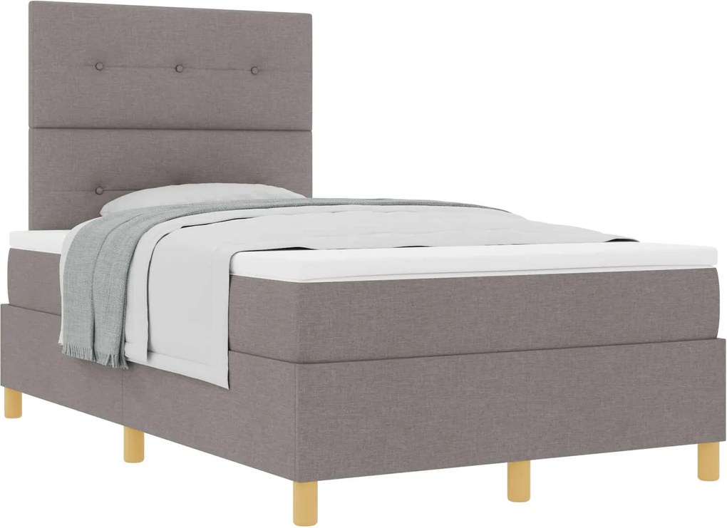 Postel s boxspringem s čelo Taupe 120 x 190 cm textil 3339606