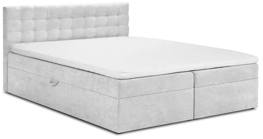 Světle šedá boxspring postel s úložným prostorem 160x200 cm Jade – Mazzini Beds