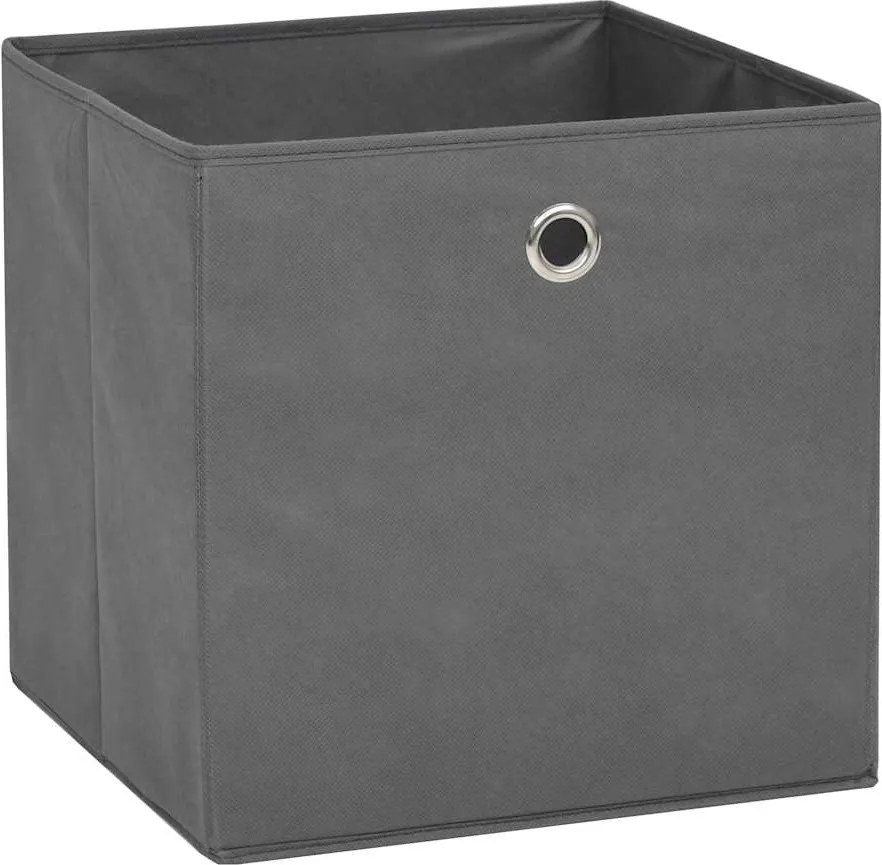 Úložné boxy 4 ks netkaná textilie 32 x 32 x 32 cm šedé 245747