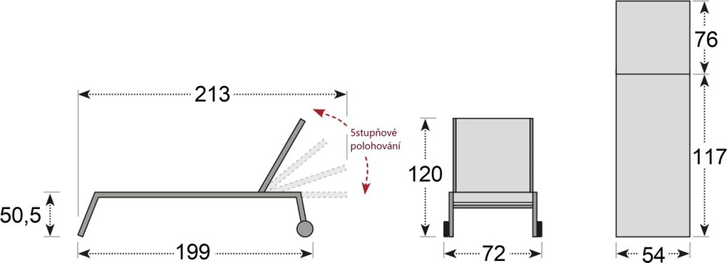 Doppler EXPERT zahradní lehátko