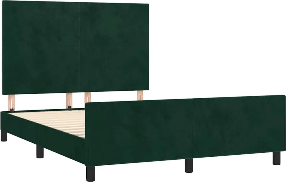 Rám postele bez matrace tmavě zelená 140 x 200 cm samet 3125638