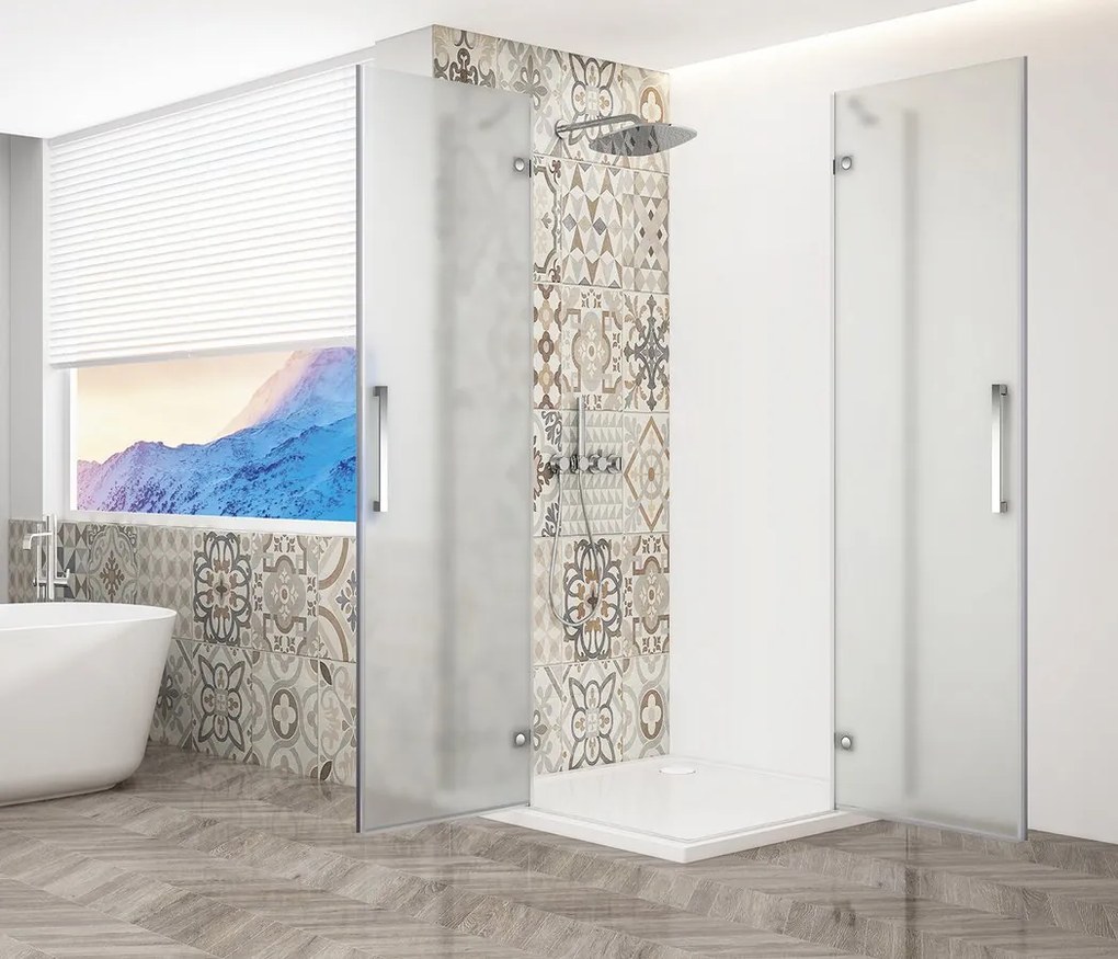 Gelco Trinity Chrom čtvercový sprchový kout 100 x 100 x 200 cm otevírací aluchrom sklo matné GT2210-10M-CH