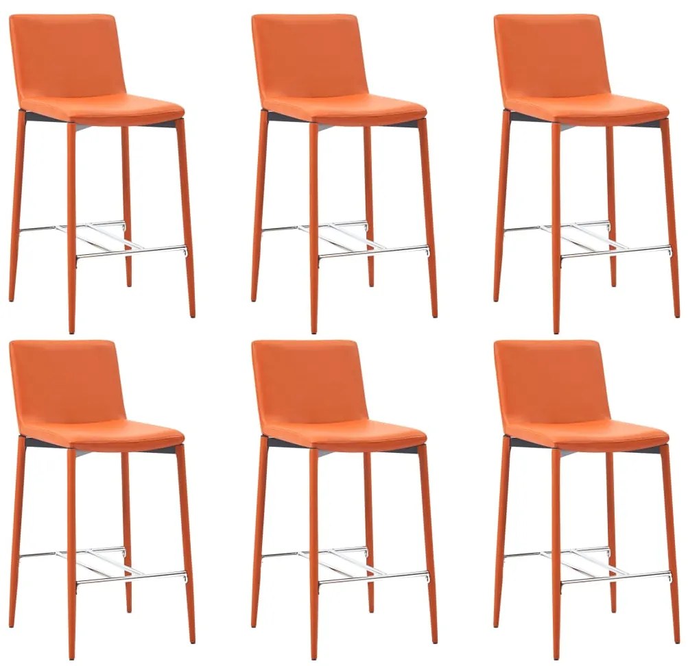 279684 vidaXL Barové stoličky 6 ks oranžové umělá kůže