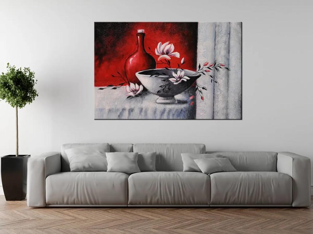 Gario Ručně malovaný obraz Magnólie v misce Rozměry: 120 x 80 cm