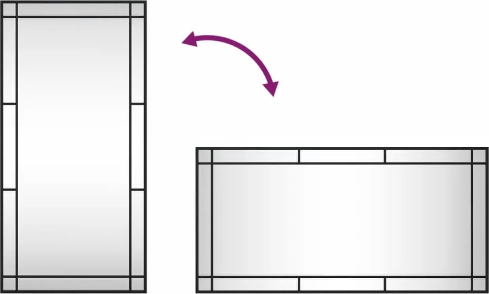 vidaXL Nástěnné zrcadlo černé 50 x 100 cm obdélník železo [358630]