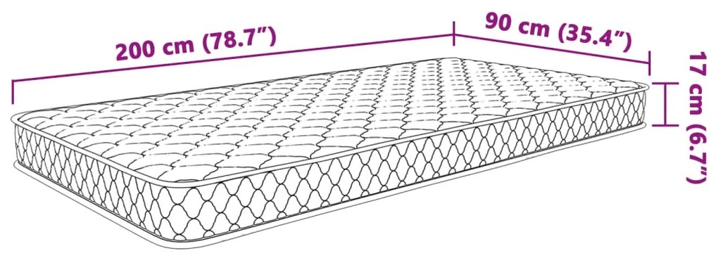 vidaXL Marketos Matrace paměťová pěna 200x90x17 cm měkká
