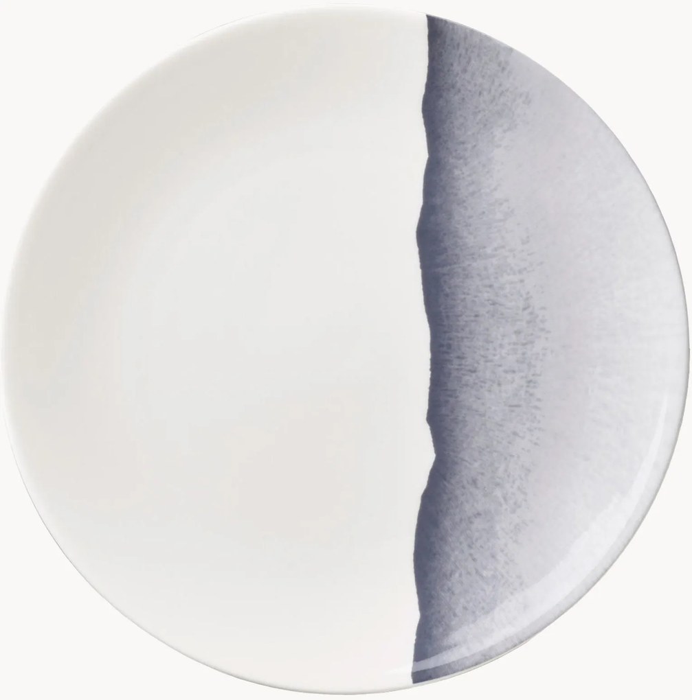 Sada snídaňových talířů z kostního porcelánu Silhouette, 6 dílů