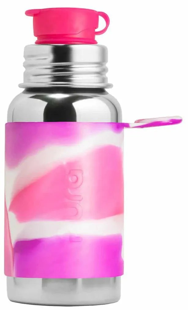 Pura Nerezová láhev se sportovním uzávěrem, 550 ml Růžovo-bílá