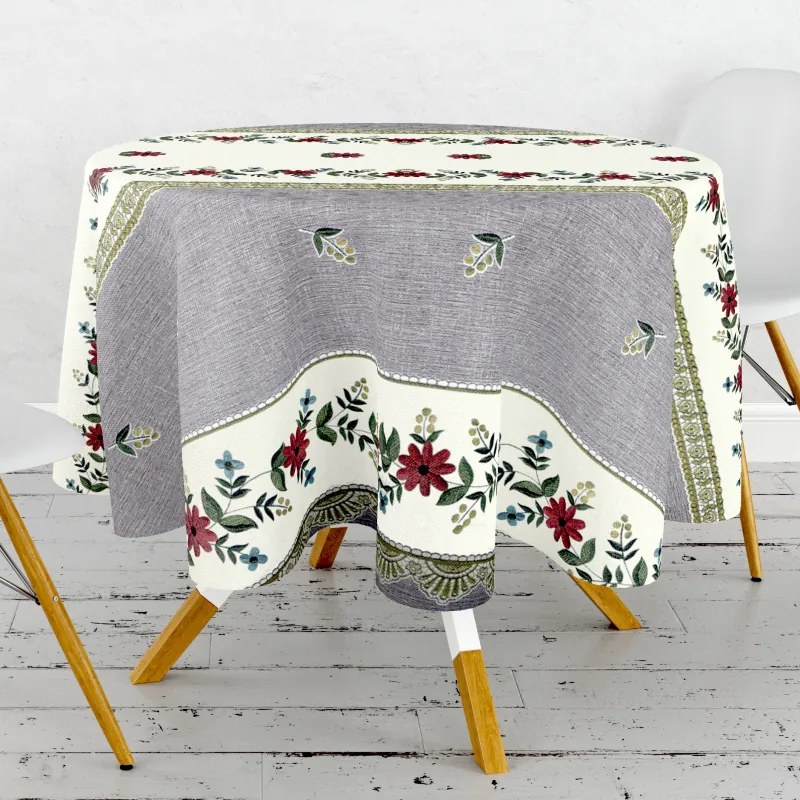 Ubrus PVC kulatý DC-1080 - Květinová elegance (různé velikosti)
