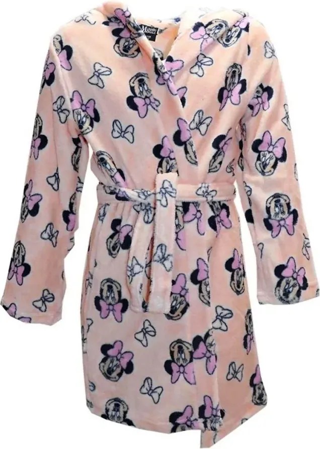 Dětský / dívčí župan s kapucí Minnie Mouse - Disney - broskvově oranžový, 98 / 104