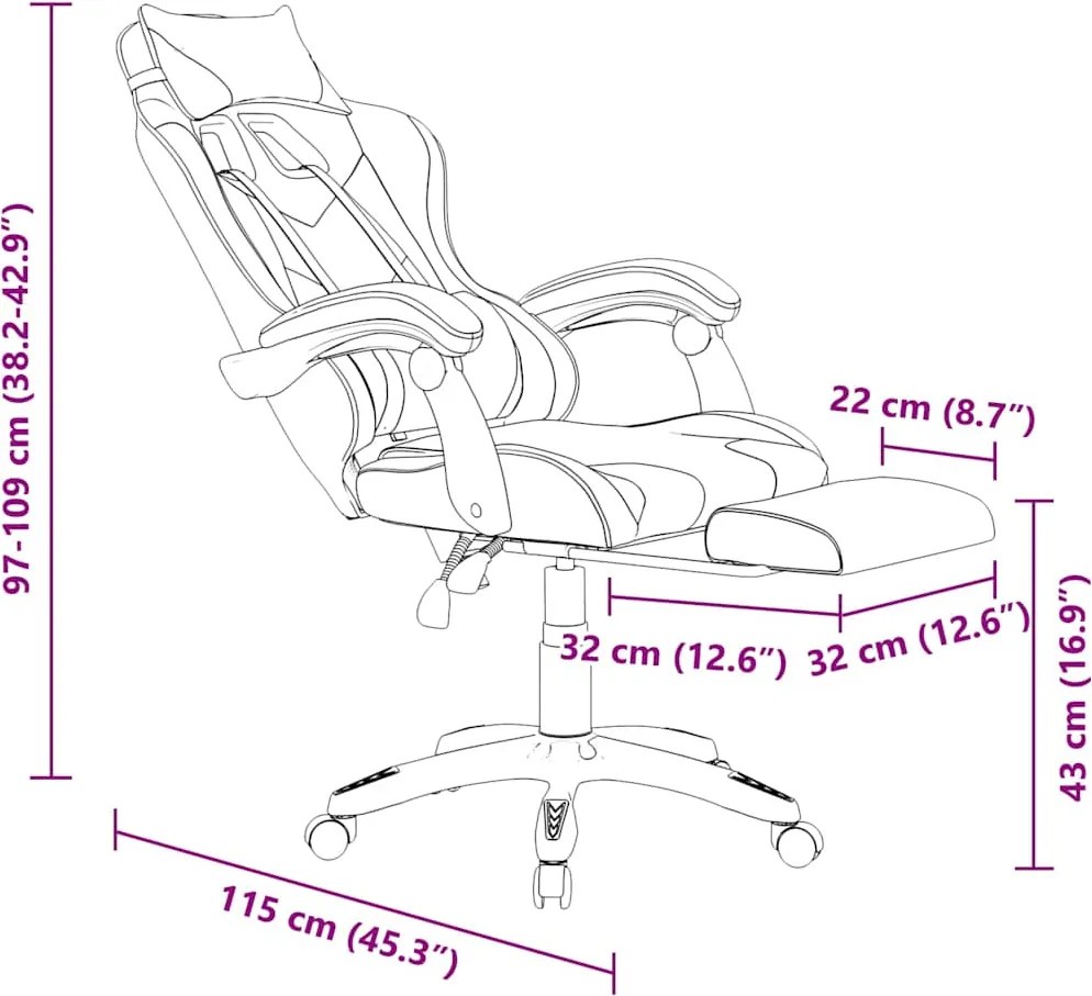 vidaXL Marketos Herní židle černá a maskáčová umělá kůže