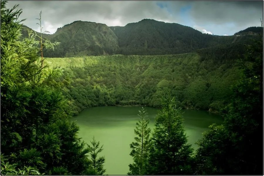 Jezero, Azorské ostrovy A - 40x60 - plátno