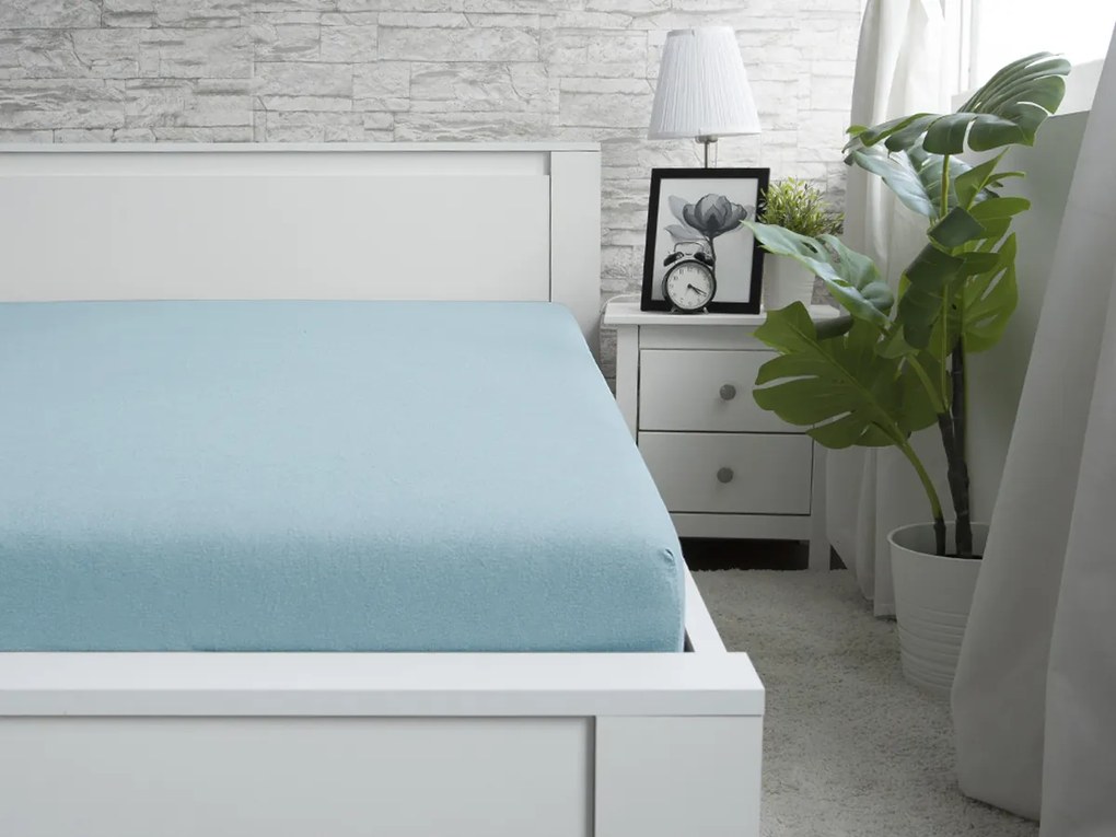 XPOSE® Jersey prostěradlo Exclusive - světle modré 90x200 cm
