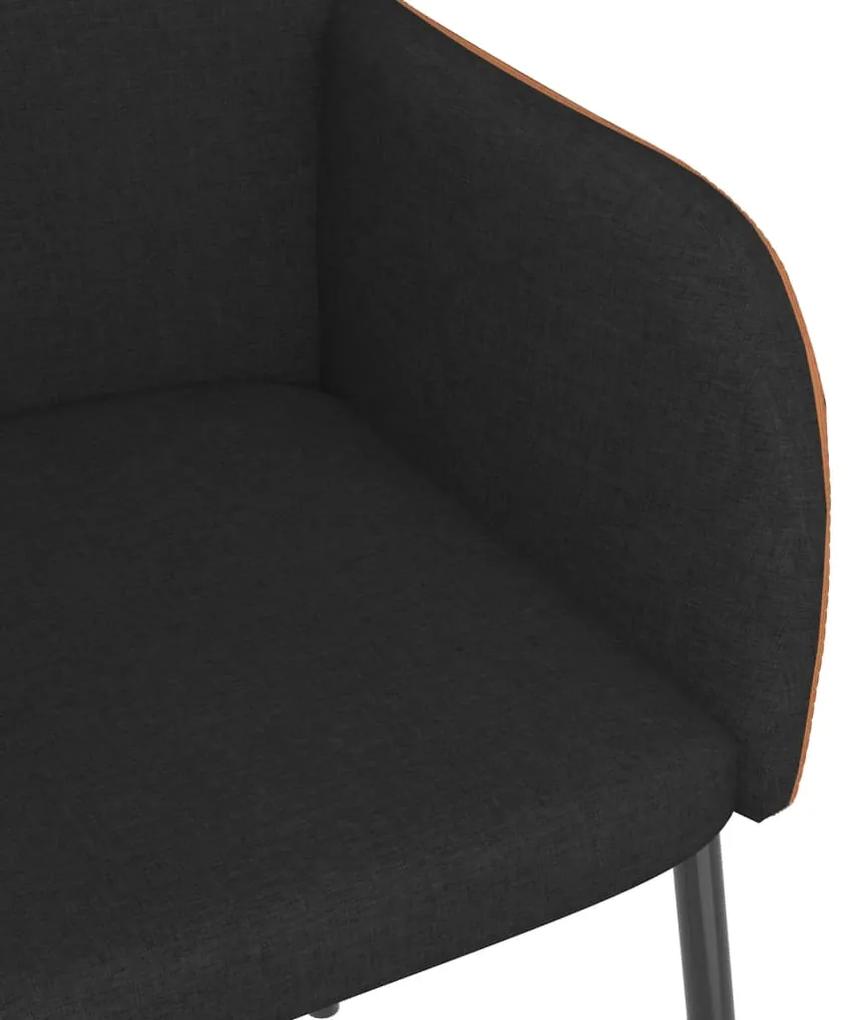 Jídelní židle 2 ks černé textil a umělá kůže,  344754