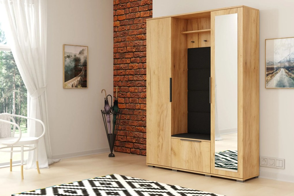 Stěna do předsíně s čalouněnými panely ANASTA - levá