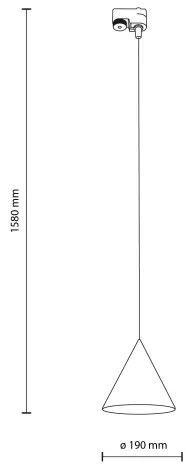 Lustr na lanku do lištového systému CONO 1xE27/15W/230V černá/mintová