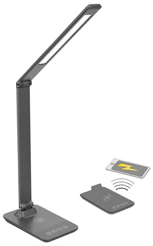 Solight LED stmívatelná lampička s bezdrátovým nabíjením, šedá Solight WO55-G