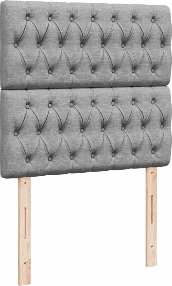 Box spring postel s matrací světle šedá 90x200 cm textil 3291558