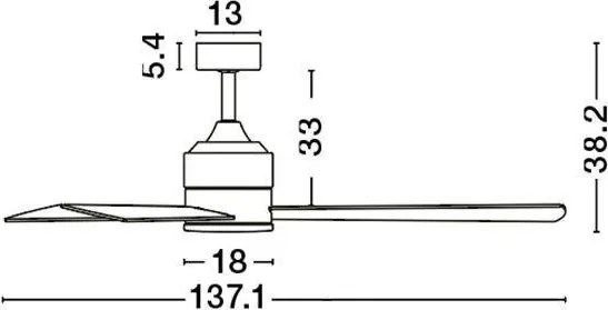 NV 9952350 Stropní ventilátor AXEL černý hliník a listy ořech - NOVA LUCE