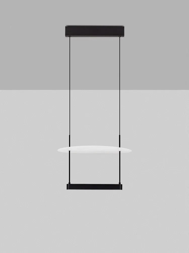 Bílé/matně černé hliníkové LED stmívatelné závěsné svítidlo ø 40 cm Diona – Nova Luce