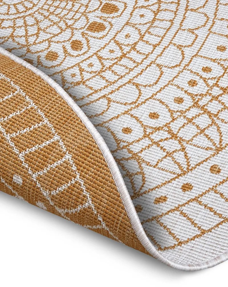 Hanse Home, Kusový koberec Twin-Wendeteppiche 105797 Ochre kruh – na ven i na doma, 240x240 (průměr) kruh, žlutá, chodba / předsíň