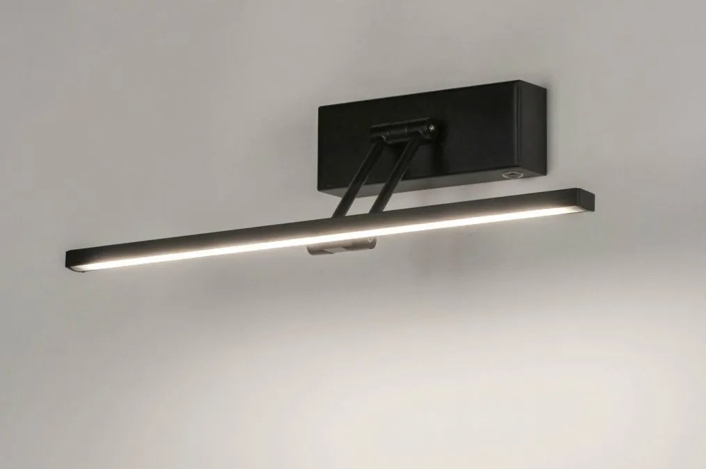 Nástěnné designové LED svítidlo nad zrcadlo Alfonso Black