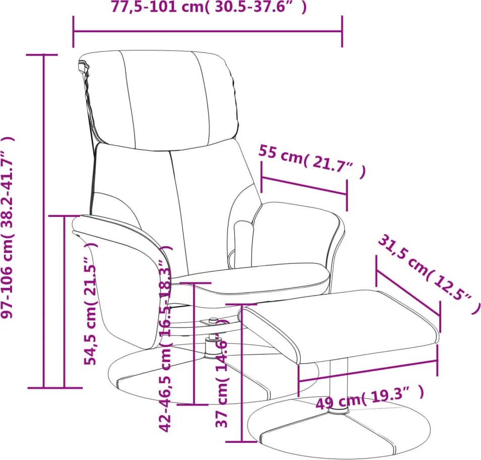 vidaXL Masážní polohovací křeslo s podnožkou umělá kůže [356640] Barva: Šedá