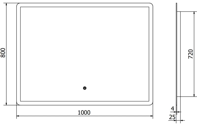 Mexen Navia, LED koupelnové zrcadlo s podsvícením 100 x 80 cm, 6000K, ochrana proti zamlžování, 9803-100-080-611-00