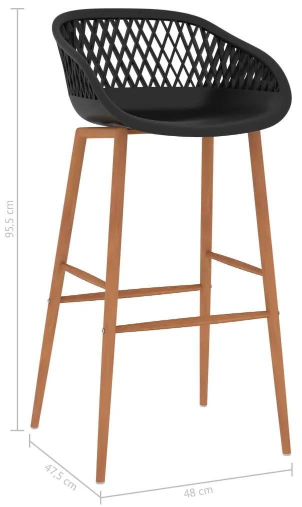 Barové židle Bosler - 4 ks | černo-hnědé