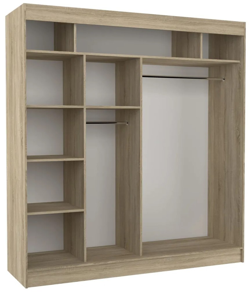 Šatní skříň s posuvnými dveřmi Balton - 200 cm Barva: Bílá