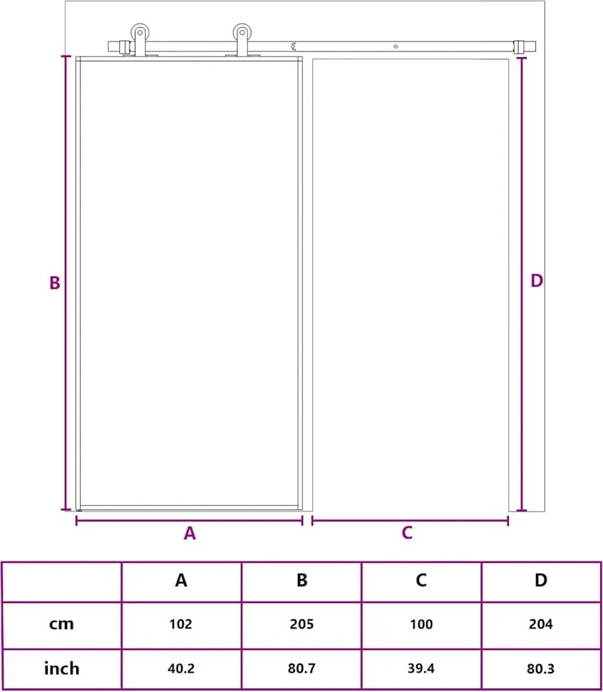 vidaXL Marketos Posuvné dveře ESG sklo a hliník 102 x 205 cm černé